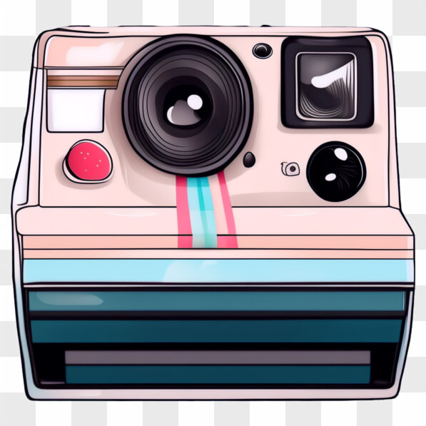 Download Vintage Polaroid Camera with Colorful Stripes PNGs Online ...