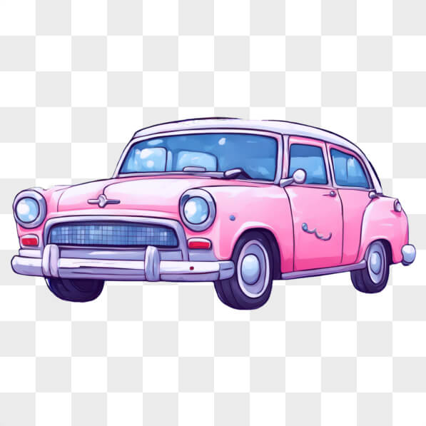 Download Kawaii Vintage Pink Car Kawaii Online - Creative Fabrica