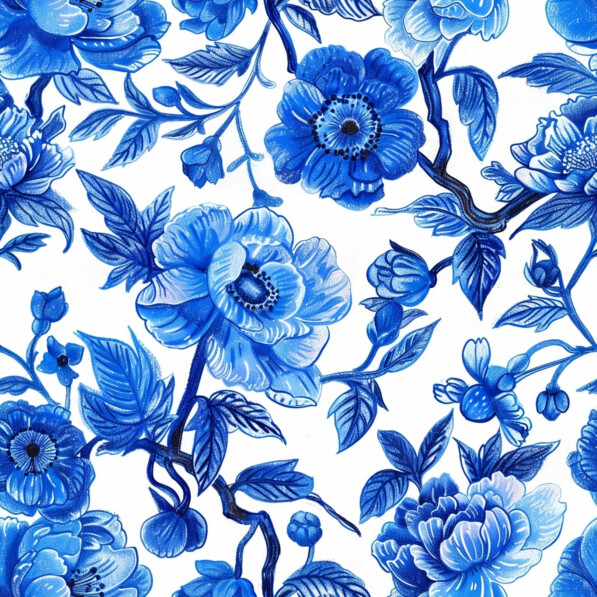 Download Blue Floral Pattern on White Background Patterns Online ...
