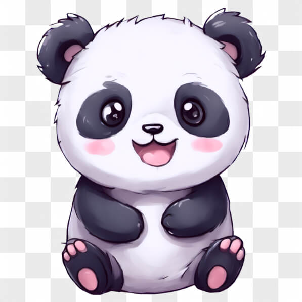 Baixe Urso Panda Kawaii Sentado Kawaii - Creative Fabrica