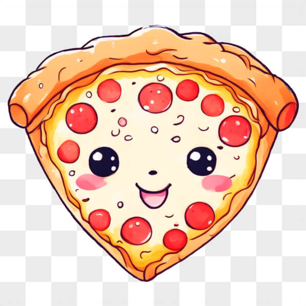 Download Kawaii Pizza Slice with Smiley Face Design Kawaii Online ...