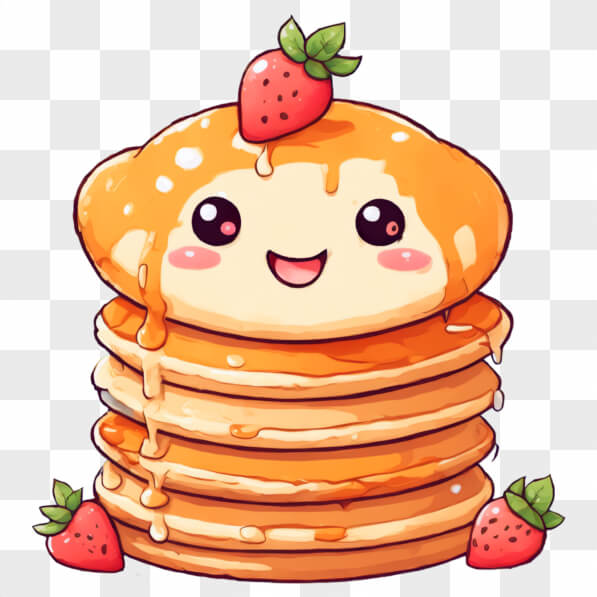 Download Kawaii Pancake Stack with Strawberries Kawaii Online ...