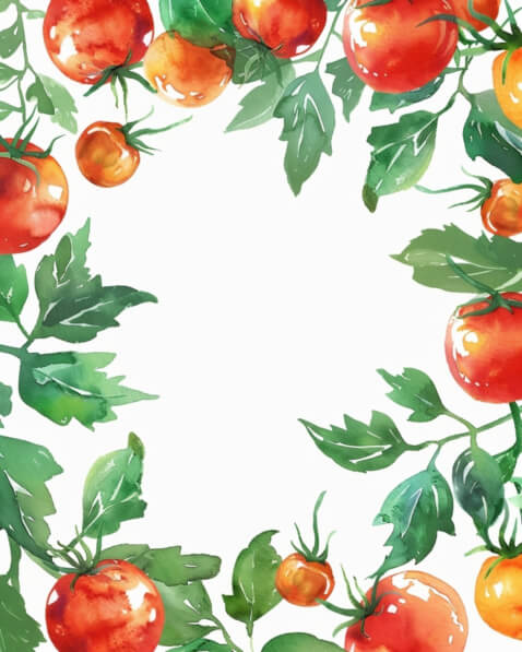 Download Watercolor Tomato Frame Illustration Backgrounds Online ...
