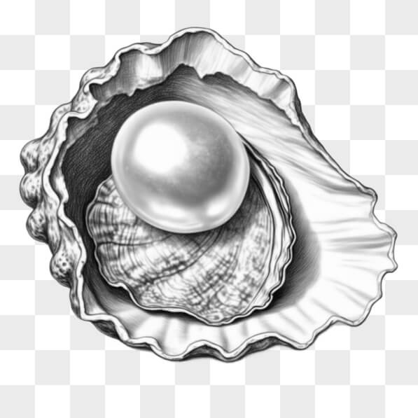 Download Pearl in Oyster Shell Illustration Sketches Online - Creative ...