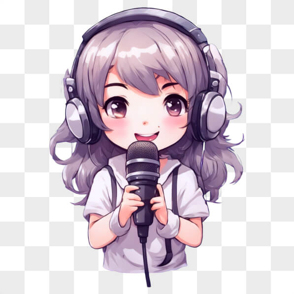 Download Kawaii Anime Girl Singing into Microphone Kawaii Online ...