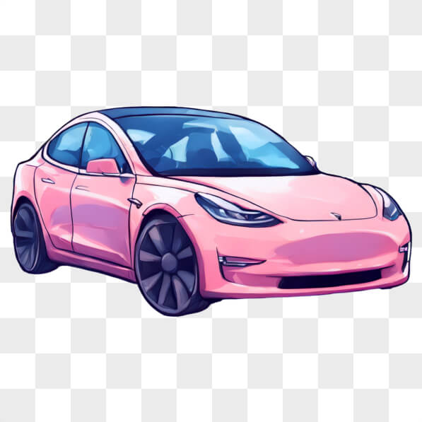 Download Kawaii Pink Tesla Model 3 Car Advertisement Kawaii Online ...