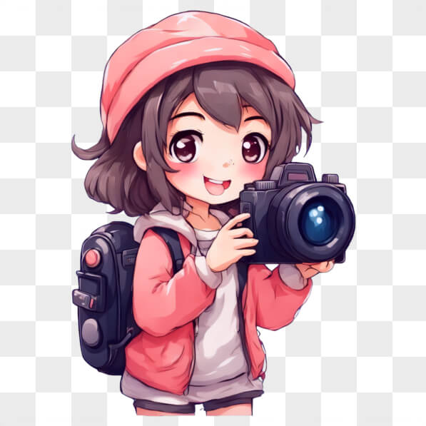 Download Kawaii Anime Girl with Camera and Hat Kawaii Online - Creative ...