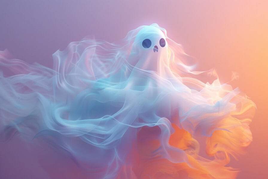 Descarga Fantasma blanco flotando con humo naranja y azul Fondos En ...