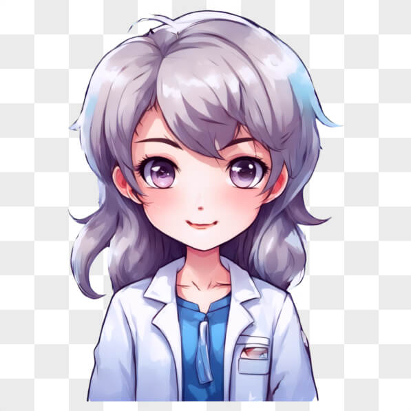 Download Kawaii Cartoon Girl in White Lab Coat Kawaii Online - Creative ...
