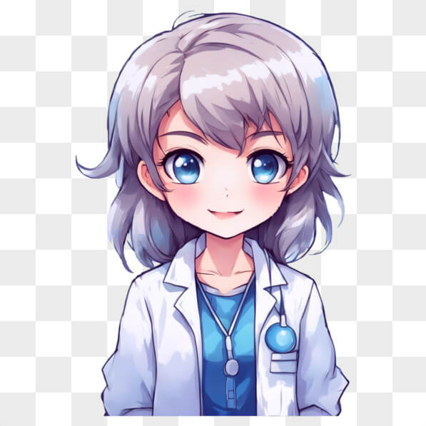 Download Kawaii Anime Girl in White Lab Coat with Medical Equipment ...