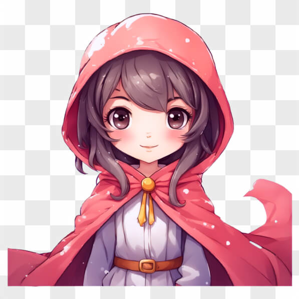 Download Kawaii Anime Girl in Red Hooded Cape Kawaii Online - Creative ...