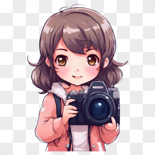 Download Kawaii Anime Girl Holding Camera Kawaii Online - Creative Fabrica