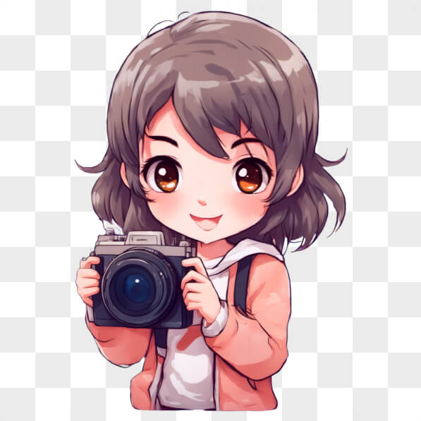 Download Kawaii Anime Girl with Camera Kawaii Online - Creative Fabrica