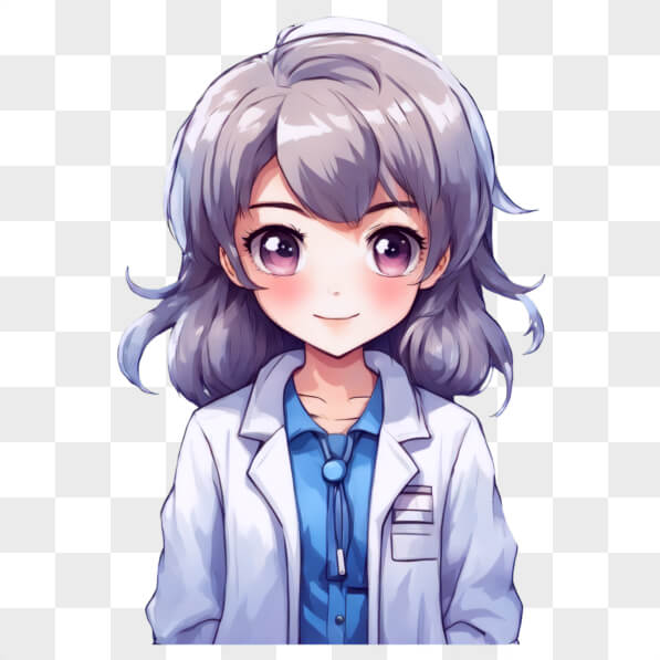 Download Kawaii Anime Girl in White Lab Coat Kawaii Online - Creative ...