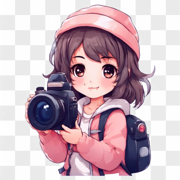 Download Kawaii Anime Girl with Camera Kawaii Online - Creative Fabrica