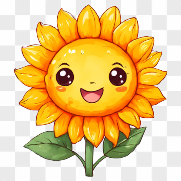 Download Kawaii Cartoon Sunflower with Smiley Face Kawaii Online ...