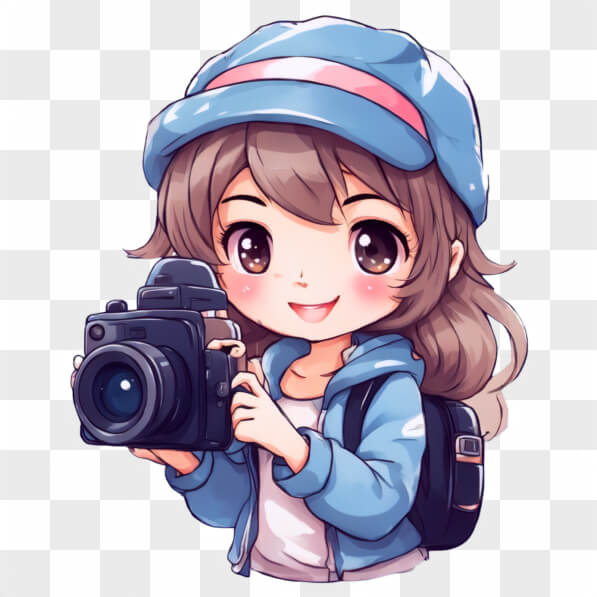 Download Kawaii Anime Girl Holding Camera Kawaii Online - Creative Fabrica