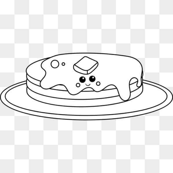 Download Cartoon Pannenkoek Kleurplaat PNGs online op Creative Fabrica