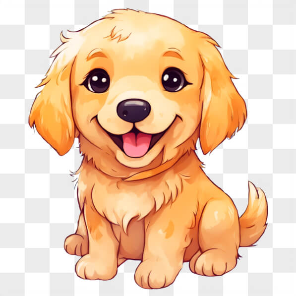 Descarga Tierno Perro de Dibujos Animados Sentado Felizmente Kawaii En ...