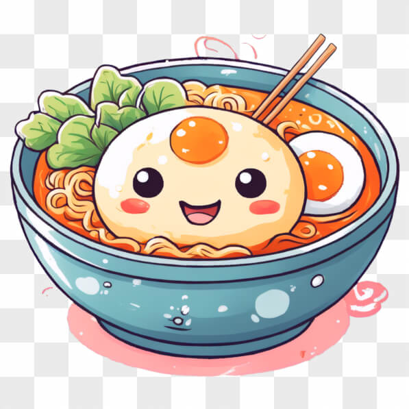 Download Kawaii Bowl of Ramen with Egg and Condiments Kawaii Online ...