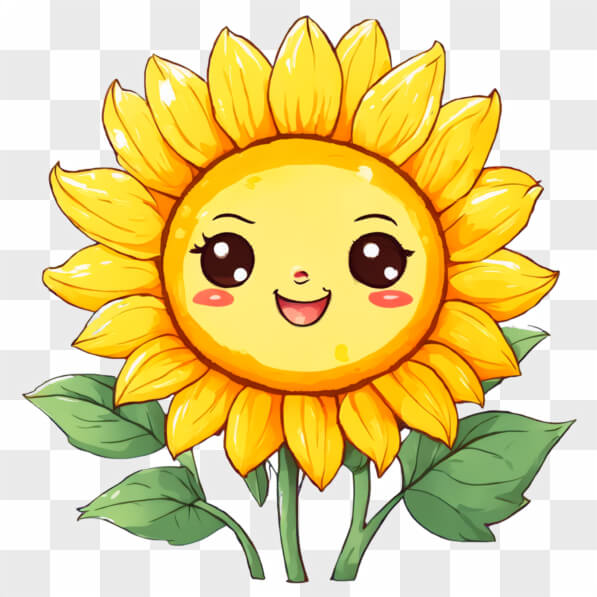 Download Kawaii Sunflower with Smiley Face Kawaii Online - Creative Fabrica