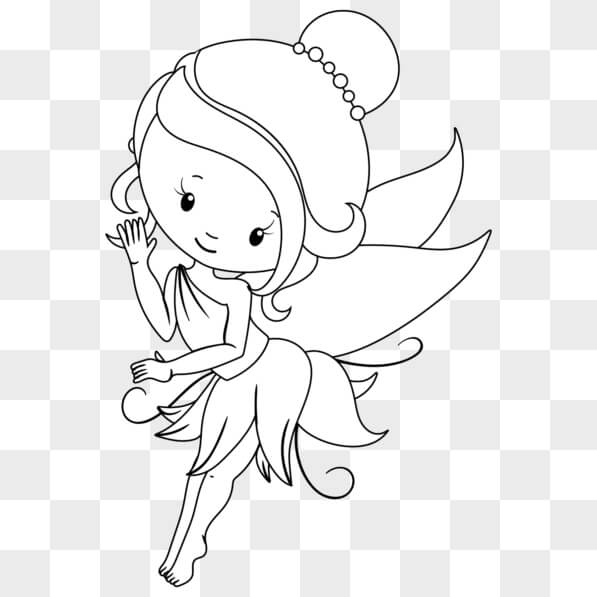 Download Fairy Coloring Page With Tinker Bell Pngs Online Creative Fabrica