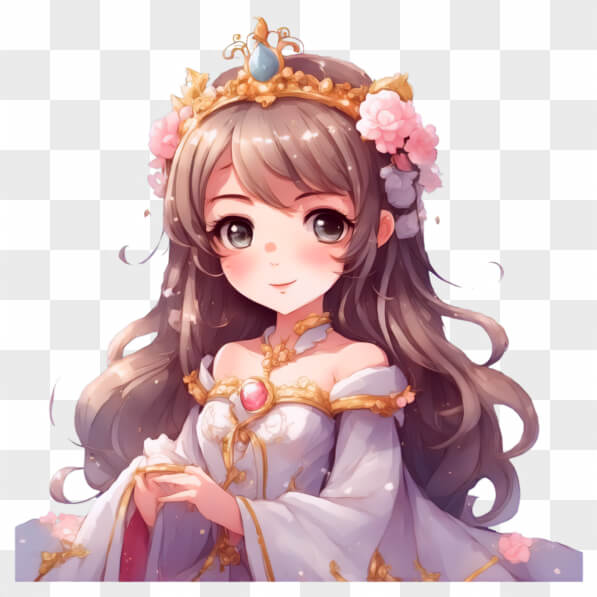 Download Kawaii Anime Princess with Long Hair and Crown Kawaii Online ...