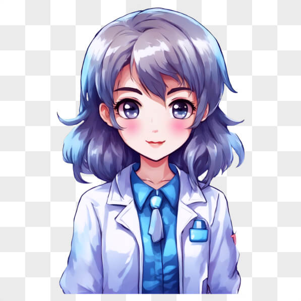 Download Kawaii Anime Girl in White Lab Coat Kawaii Online - Creative ...