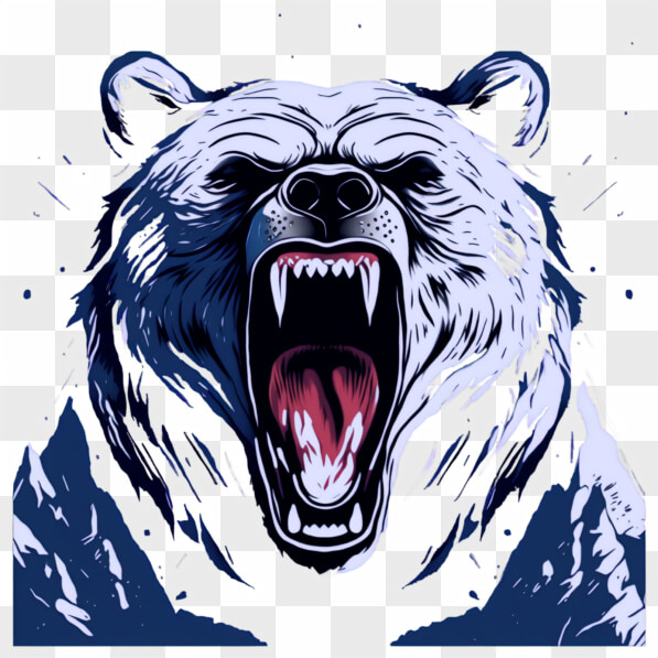 Download Illustration of a Bear Showing Aggression or Fear PNGs Online ...