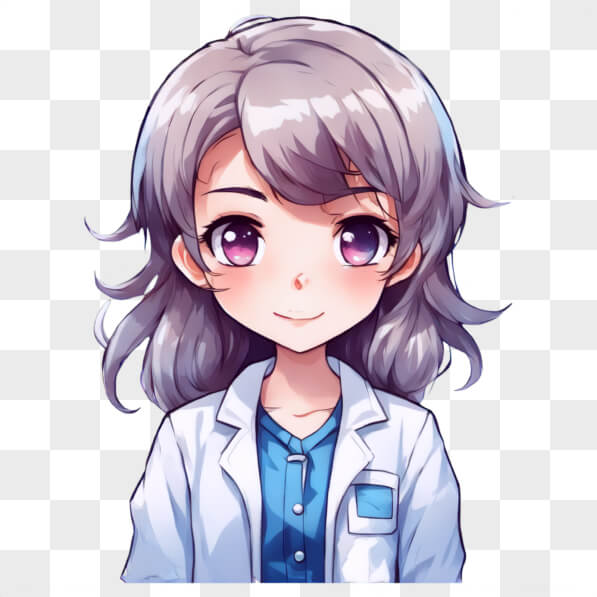 Download Kawaii Anime Girl in White Lab Coat Kawaii Online - Creative ...