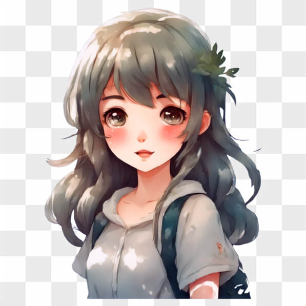 Download Kawaii Anime Girl with Long Hair and Backpack Kawaii Online ...