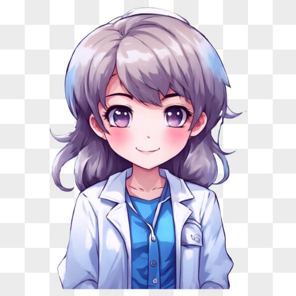 Download Kawaii Anime Girl in White Lab Coat Kawaii Online - Creative ...