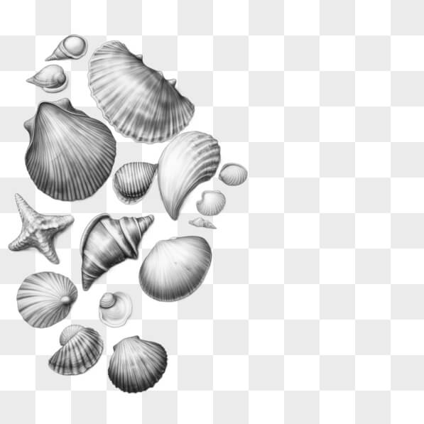 Download Black and White Seashell Drawing Sketches Online - Creative ...