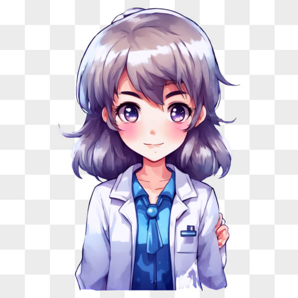Download Kawaii Anime Girl in White Lab Coat Kawaii Online - Creative ...