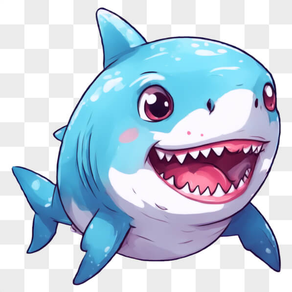Descarga Tiburón de Dibujos Animados Kawaii con la Boca Abierta y ...