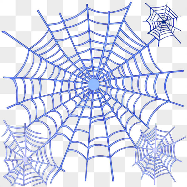 Download Interconnected Blue Spider Webs on Black Background PNGs ...