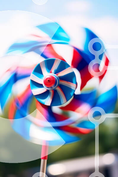Colorful Spinning Pinwheel at Outdoor Carnival or Celebration stock ...