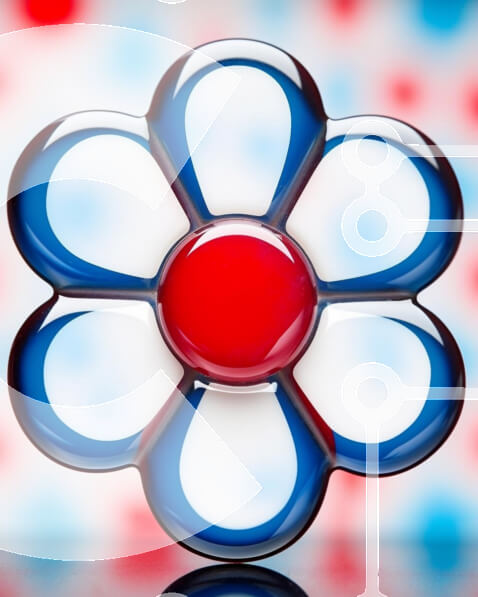 Colorful Flower-Shaped Object on Abstract Background stock photo ...