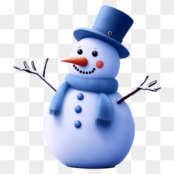 Download Blue Snowman Ready for Winter PNGs Online - Creative Fabrica
