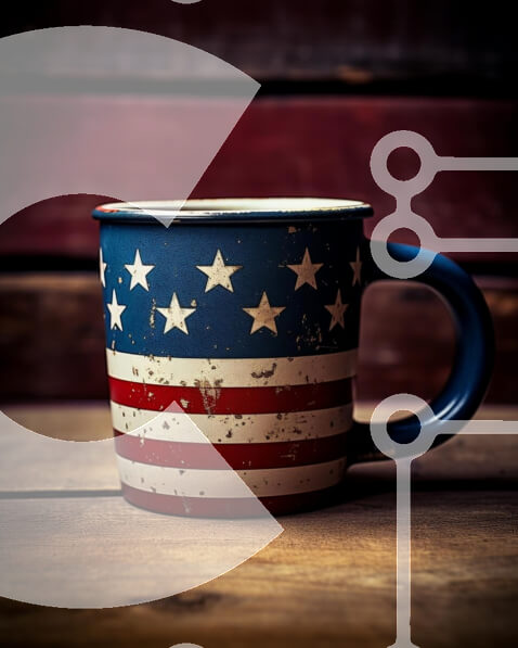 American Flag-Themed Coffee Mug stock photo | Creative Fabrica