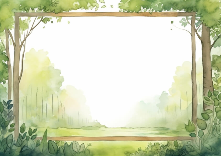 Download Watercolor Painting of Forest Frame Backgrounds Online ...