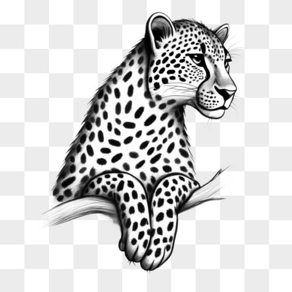Download Abstract Cheetah Drawing on Tree Branch Sketches Online ...