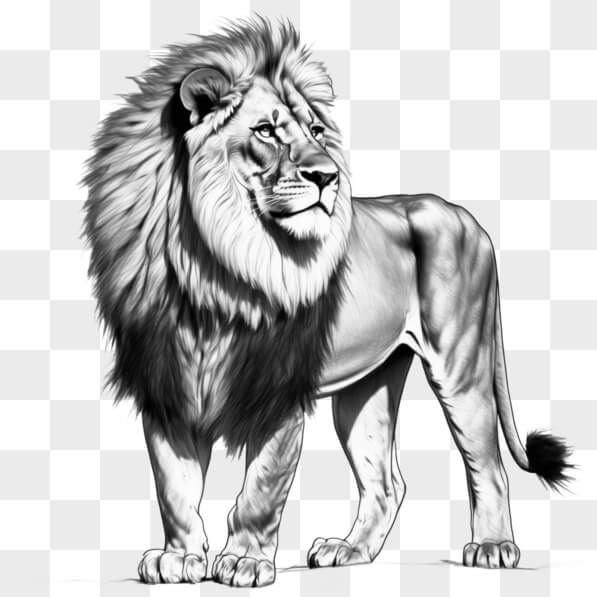 Download Detailed Drawing of Adult Lion Sketches Online - Creative Fabrica