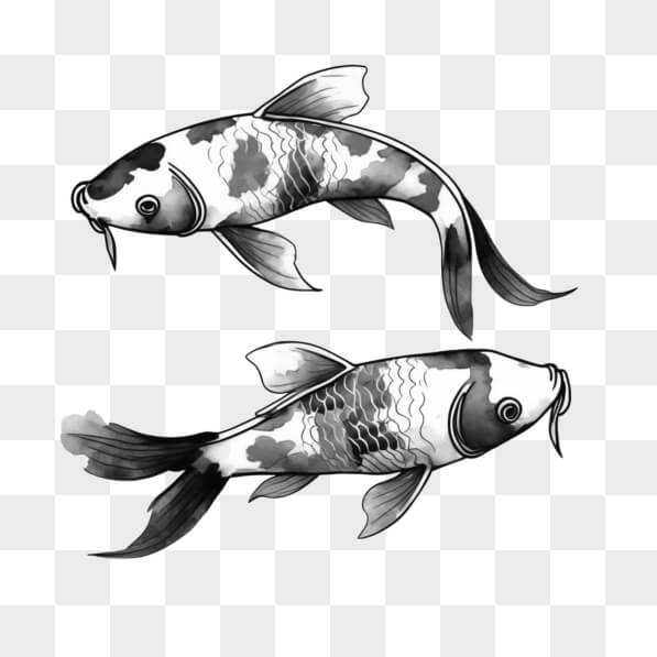 Download Traditional Japanese Calligraphy Artwork: Two Koi Fish ...