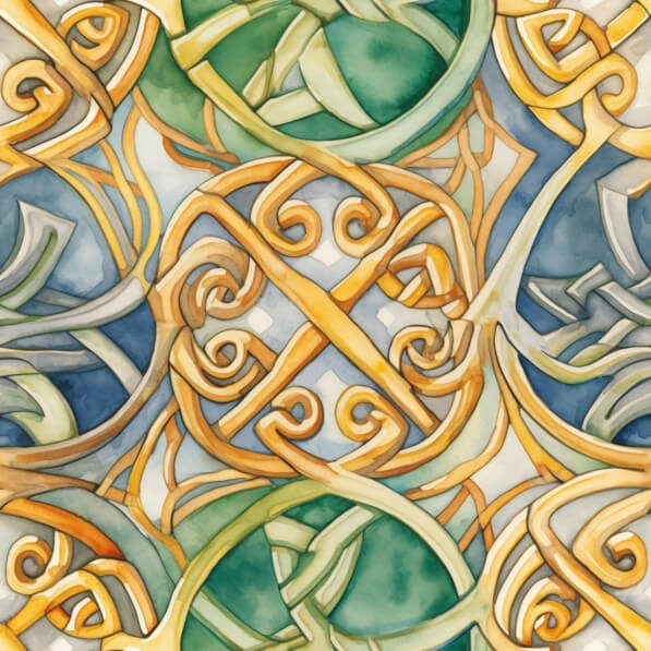 Download Celtic Knot Pattern in Green, Blue, and Yellow Colors Patterns ...