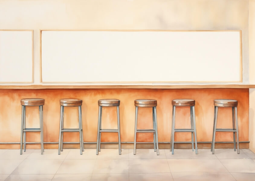 Download Interior Painting of Bar Stools and Chairs Backgrounds Online ...