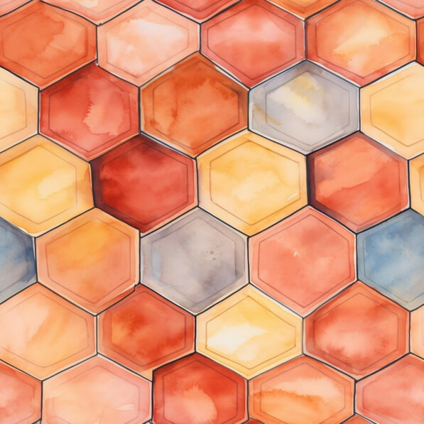 Download Colorful Hexagonal Tile Pattern Patterns Online - Creative Fabrica