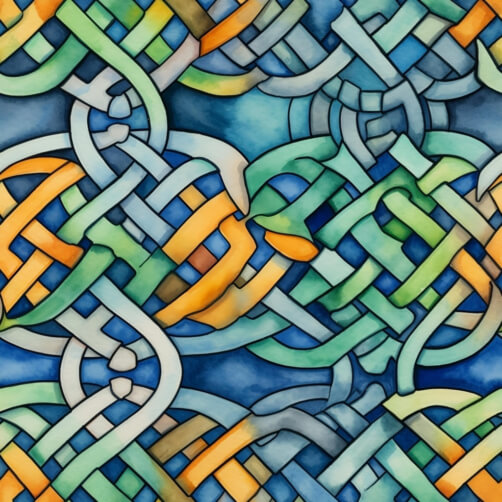 Download Celtic Knotted Pattern in Green and Gold with Ornamental ...