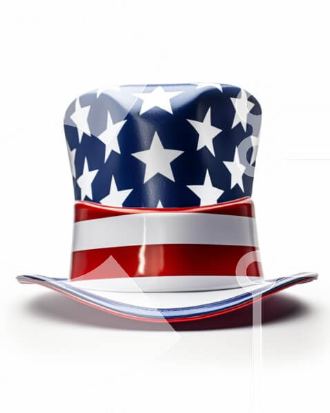 Patriotic Top Hat with American Flag Design stock photo | Creative Fabrica