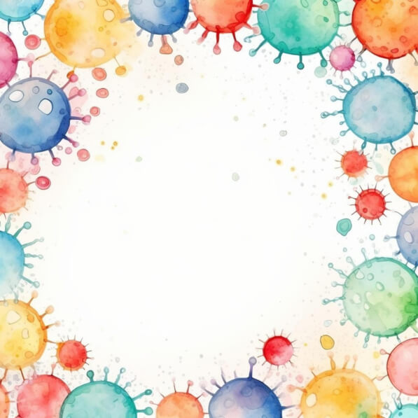 Download Colorful Bacteria and Viruses Abstract Frame Backgrounds ...